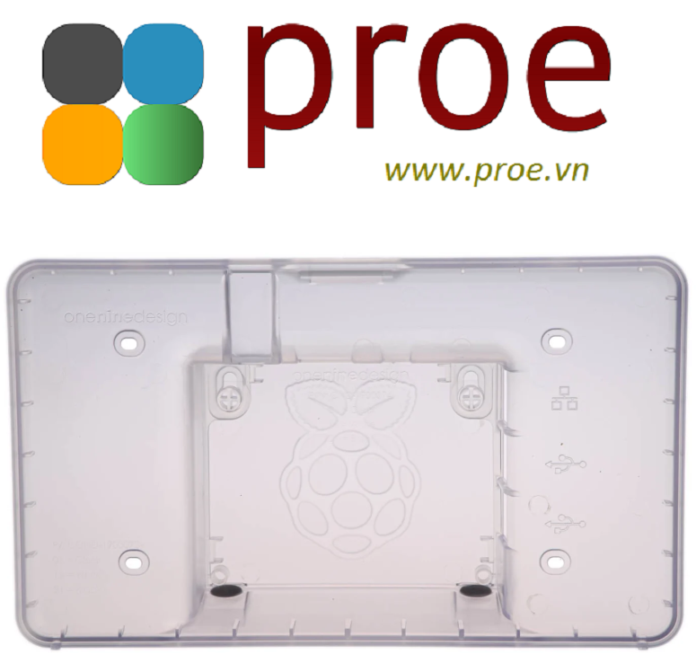 Vỏ màn hình ASM-1900035-01 Clear Raspberry Pi LCD Touchscreen Case | Điện tử ProE