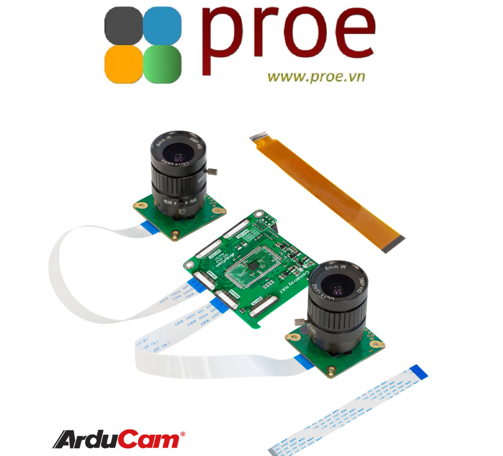 Arducam 12MP*2 Synchronized Stereo Camera Bundle Kit for Raspberry Pi ...