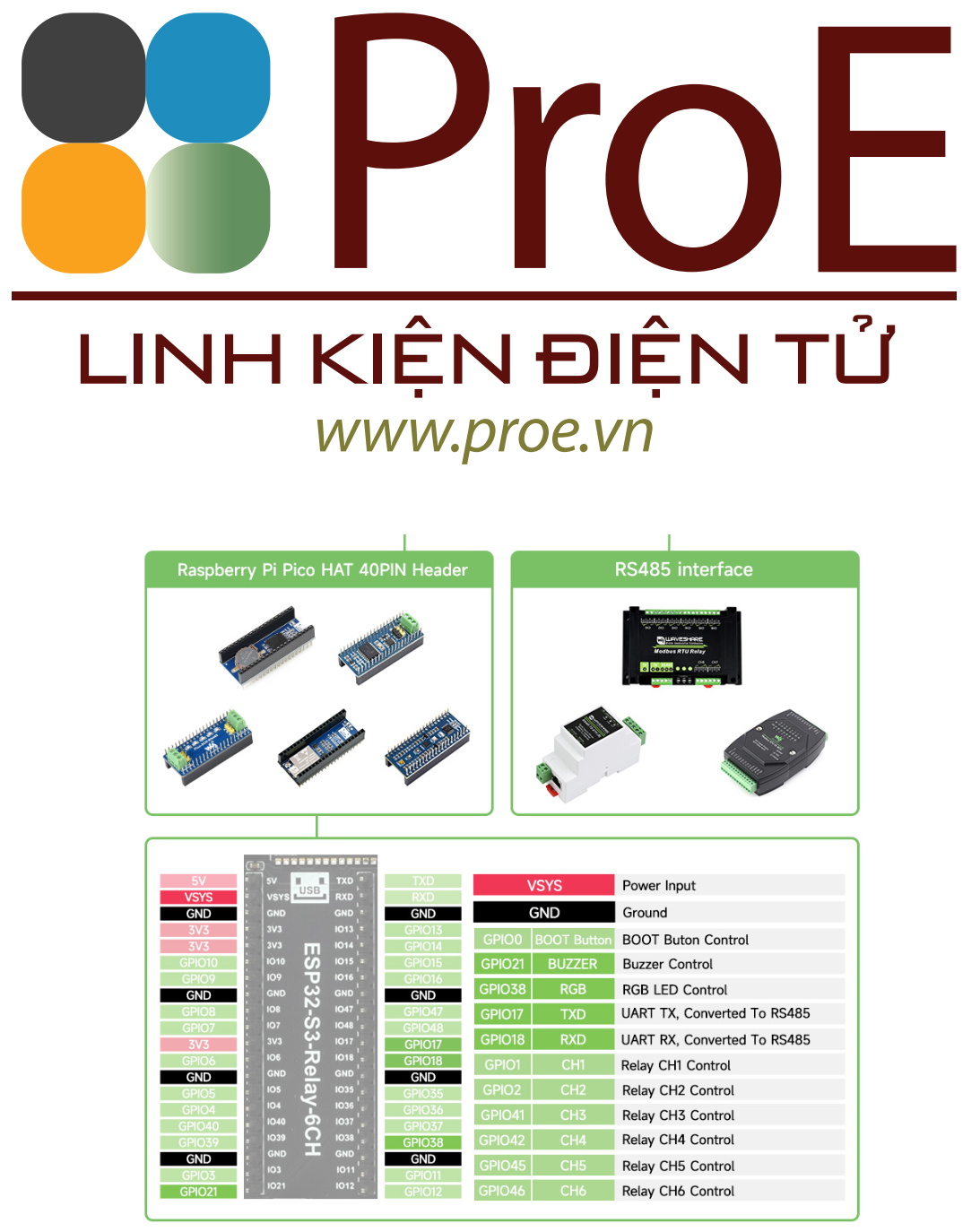 ESP32-S3-Relay-6CH | Điện tử ProE
