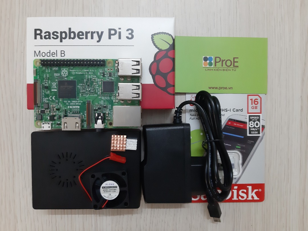 Combo Raspberry Pi 3 Made in UK | Điện tử ProE
