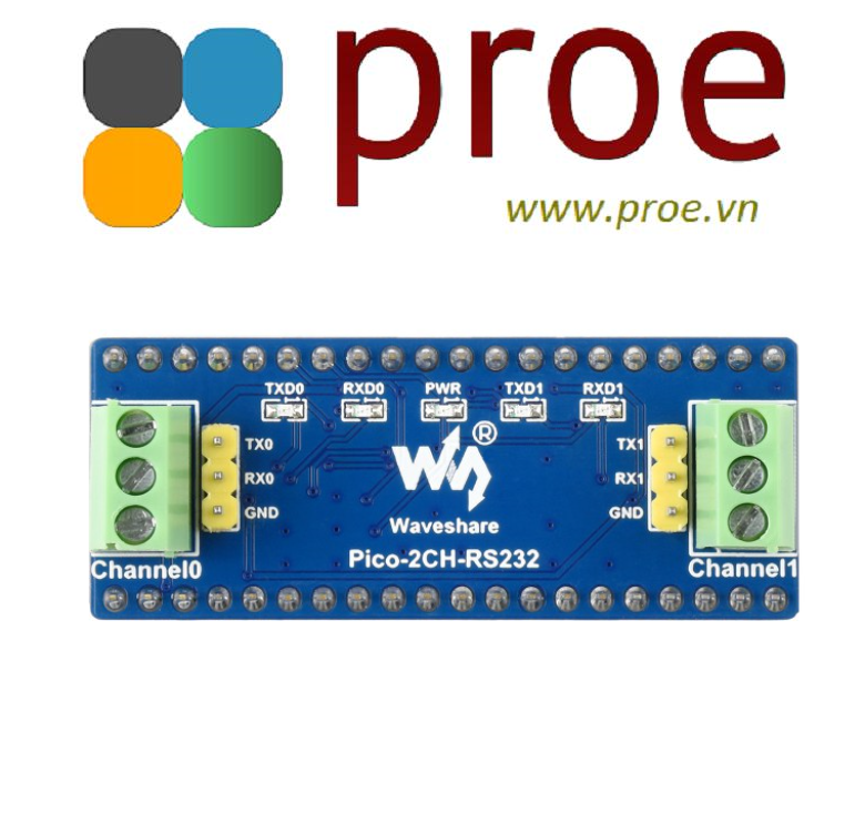 Pico-2CH-RS232 2-Channel RS232 Module for Raspberry Pi Pico, SP3232EEN Transceiver, UART To ...