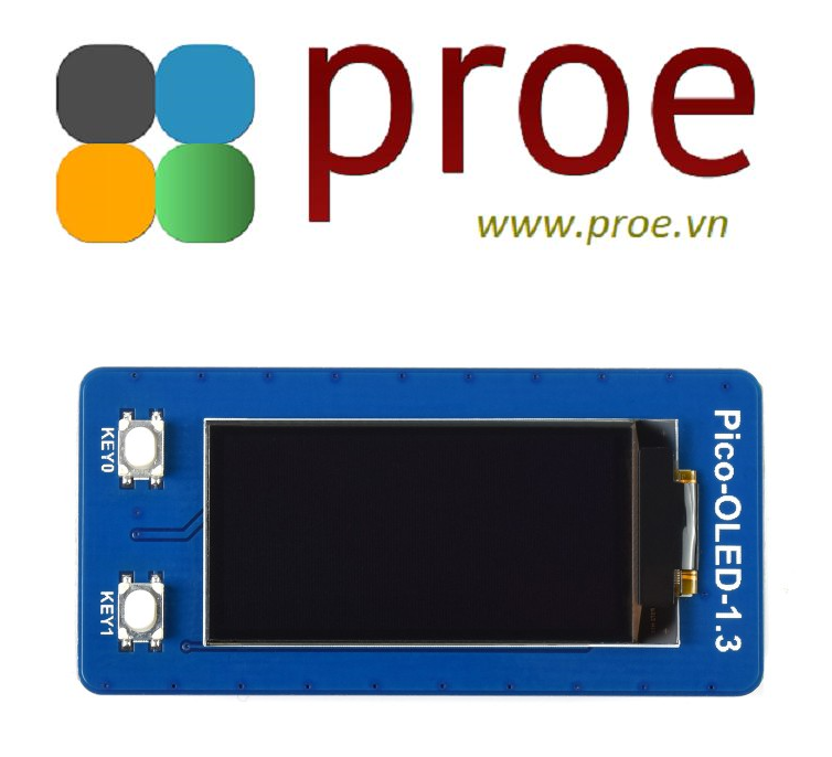 1.3inch OLED Display Module for Raspberry Pi Pico, 64×128, SPI/I2C | Điện tử ProE