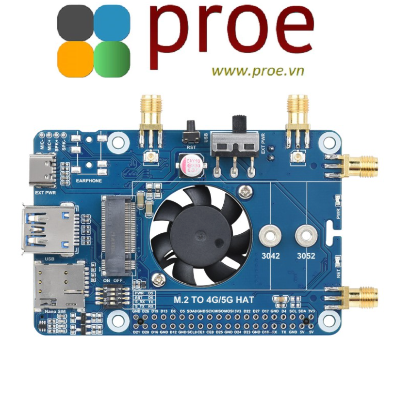RM500U-CN 5G HAT for Raspberry Pi, Quad Antennas LTE-A, Multi Band, 5G ...