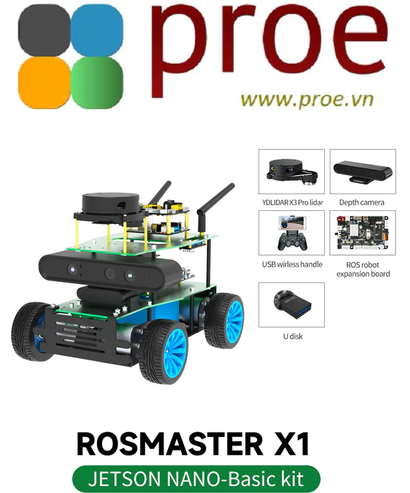 ROSMASTER X1 ROS Robot for Jetson NANO 4GB/RaspberryPi 5 | Điện tử ProE