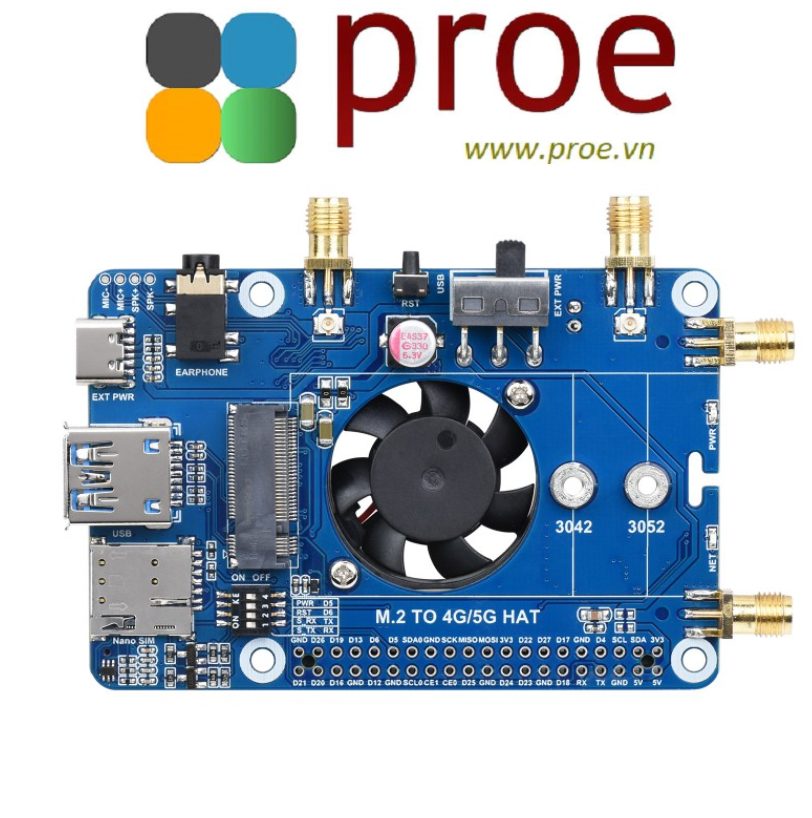 SIM8202G-M2 5G HAT (B) for Raspberry Pi, 5G/4G/3G, Snapdragon X55, Quad ...