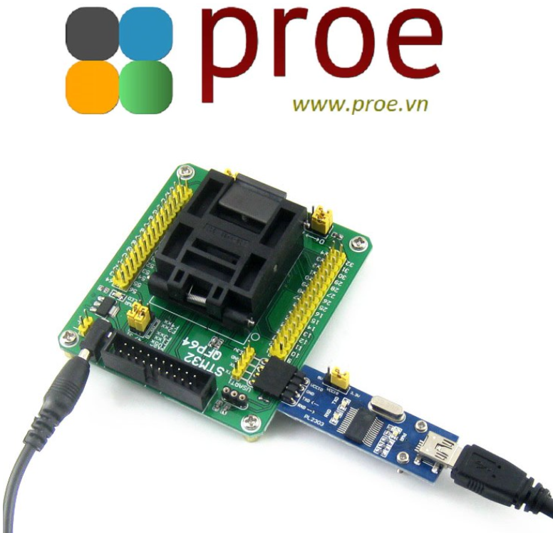 STM32-QFP64, Programmer Adapter | Điện tử ProE