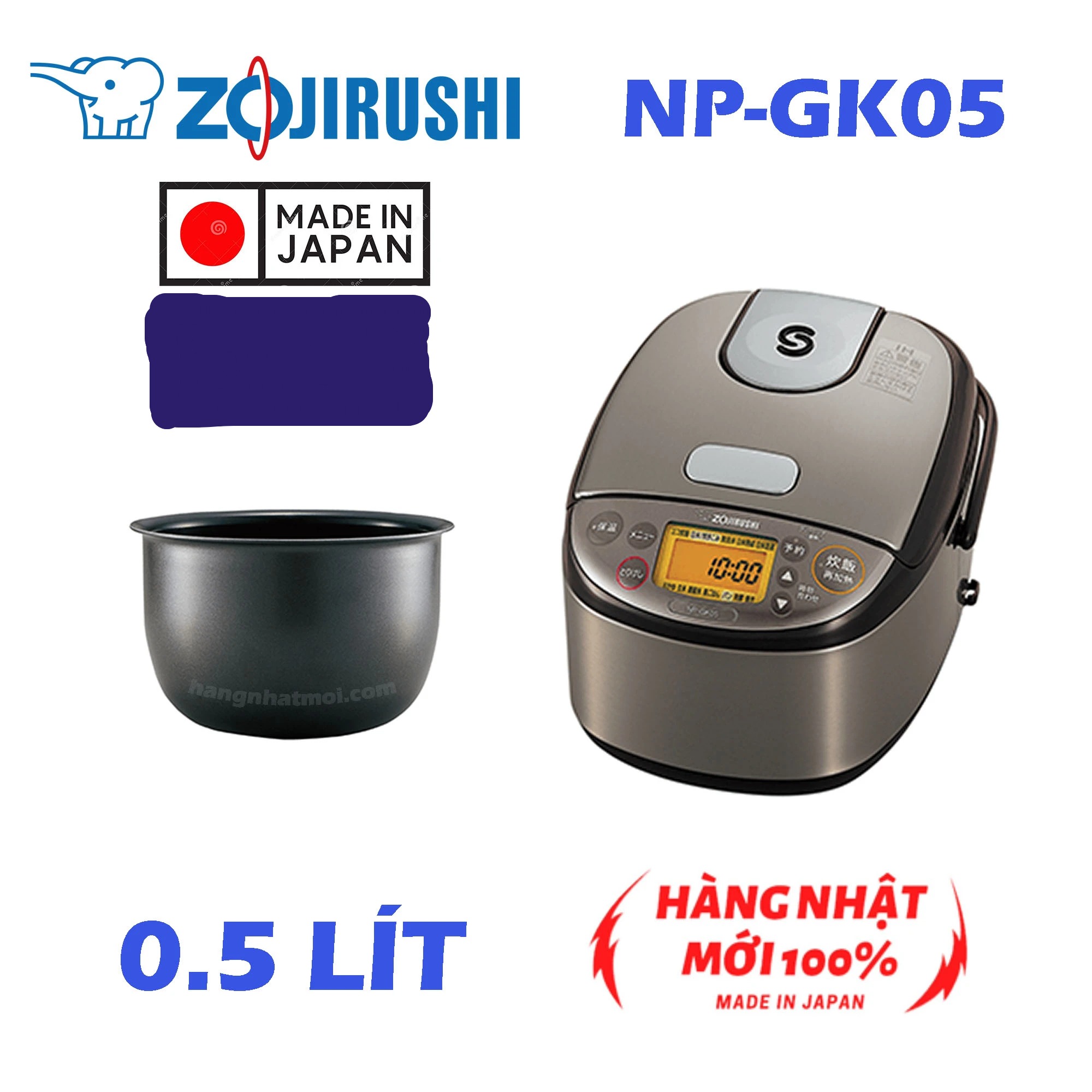 Nồi cơm điện Cao tần IH Áp suất Zojirushi NP-GK05 Chính hãng