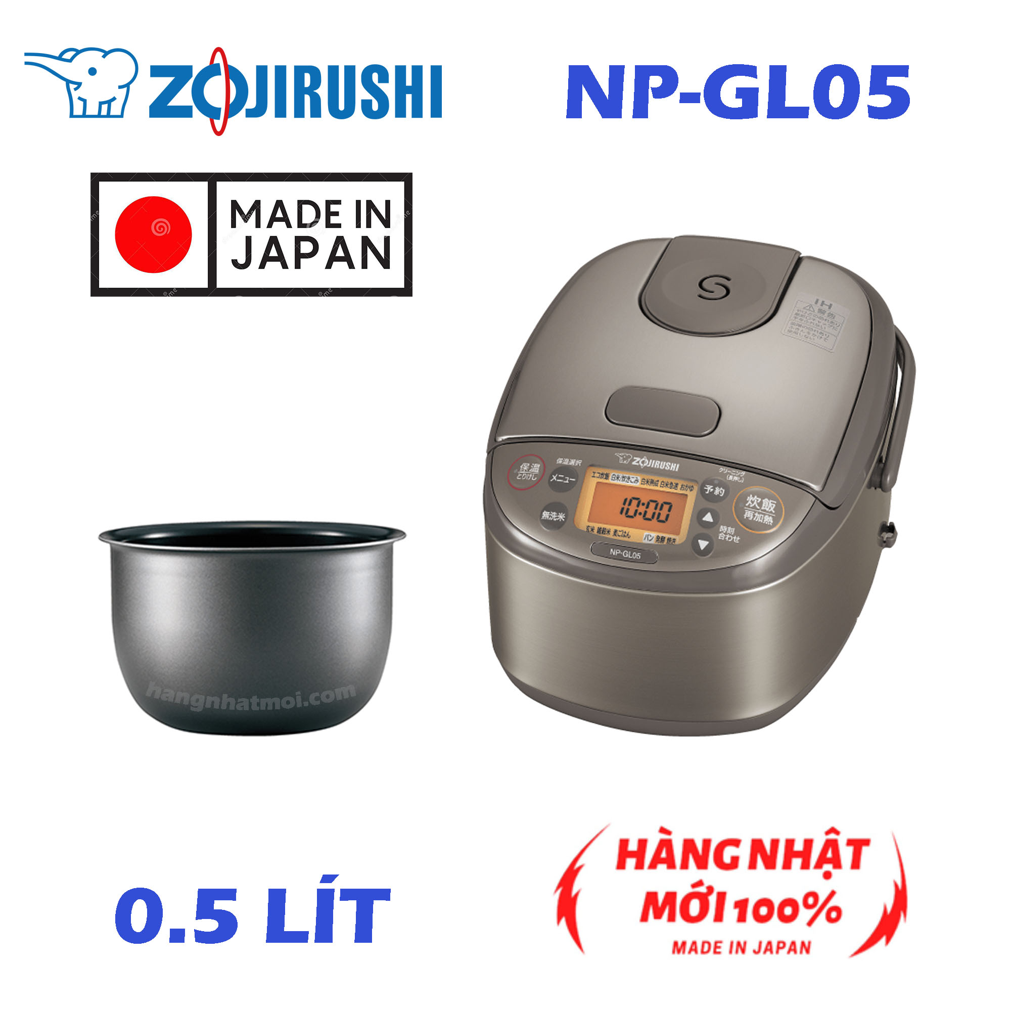Nồi cơm điện Cao tần IH Áp suất Zojirushi NP-GL05 Chính hãng