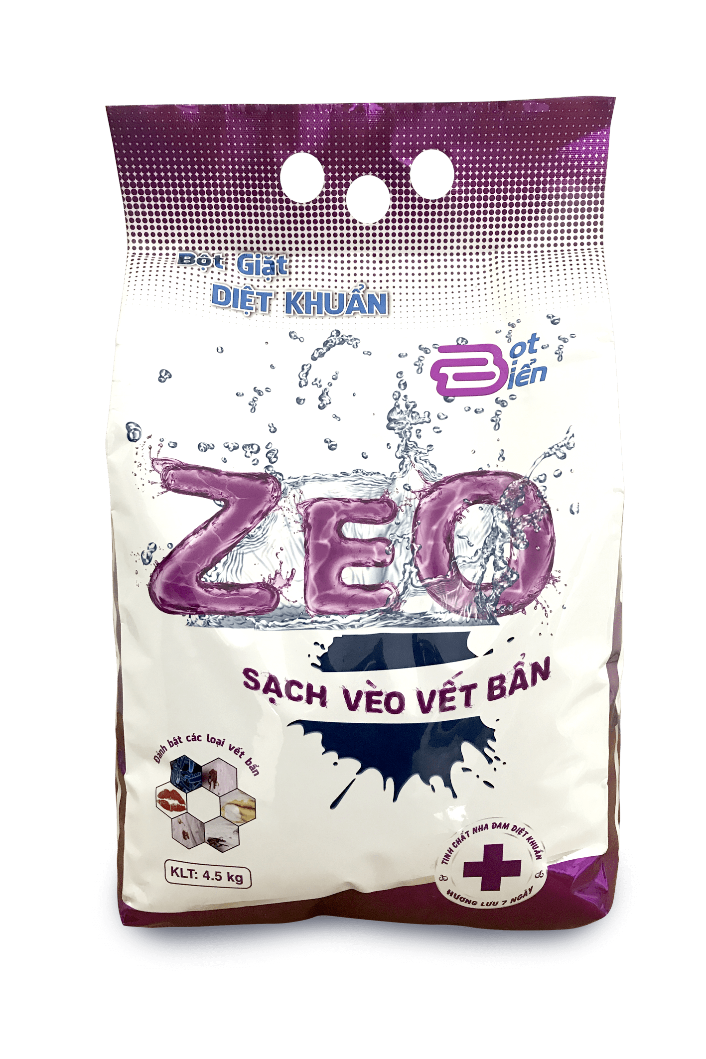 Bột giặt ZeO 4.5Kg - Bọt biển - Dòng sản phẩm tẩy rửa chất lượng