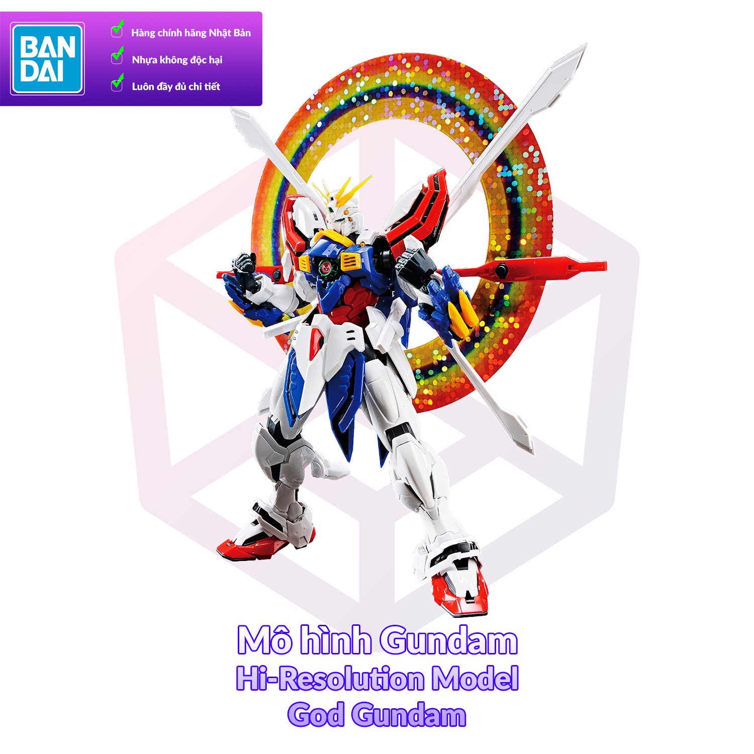 Mô Hình Gundam Bandai HiRM God Gundam 1/100 Hi-Resolution Model G ...