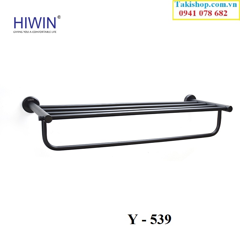 HIWIN Y-539 GIÁ TREO KHĂN 2 TẦNG INOX 304 MAU ĐEN CAO CẤP
