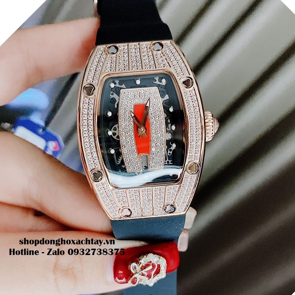 Đồng Hồ Hanboro Nữ Dây Silicon Đen Lõi Đỏ Vỏ Rose Chính Hãng Shop Đồng ...