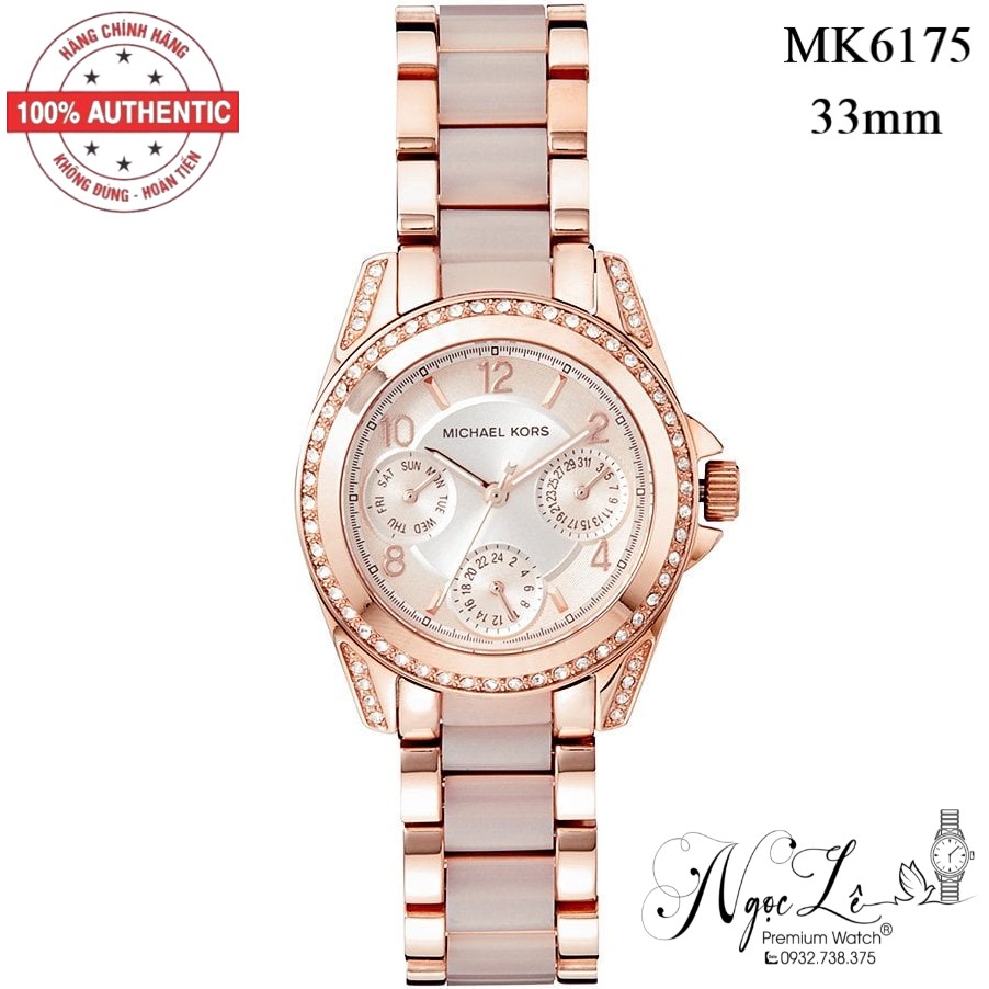 Đồng Hồ Nữ Michael Kors MK6175 33mm Kim Loại Vàng Hồng Chính Hãng Shop ...