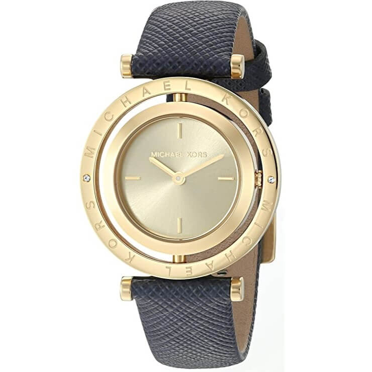 Đồng Hồ Michael Kors MK2526 33mm Mặt Xoay Dây Da Xanh Đen Shop Đồng Hồ ...