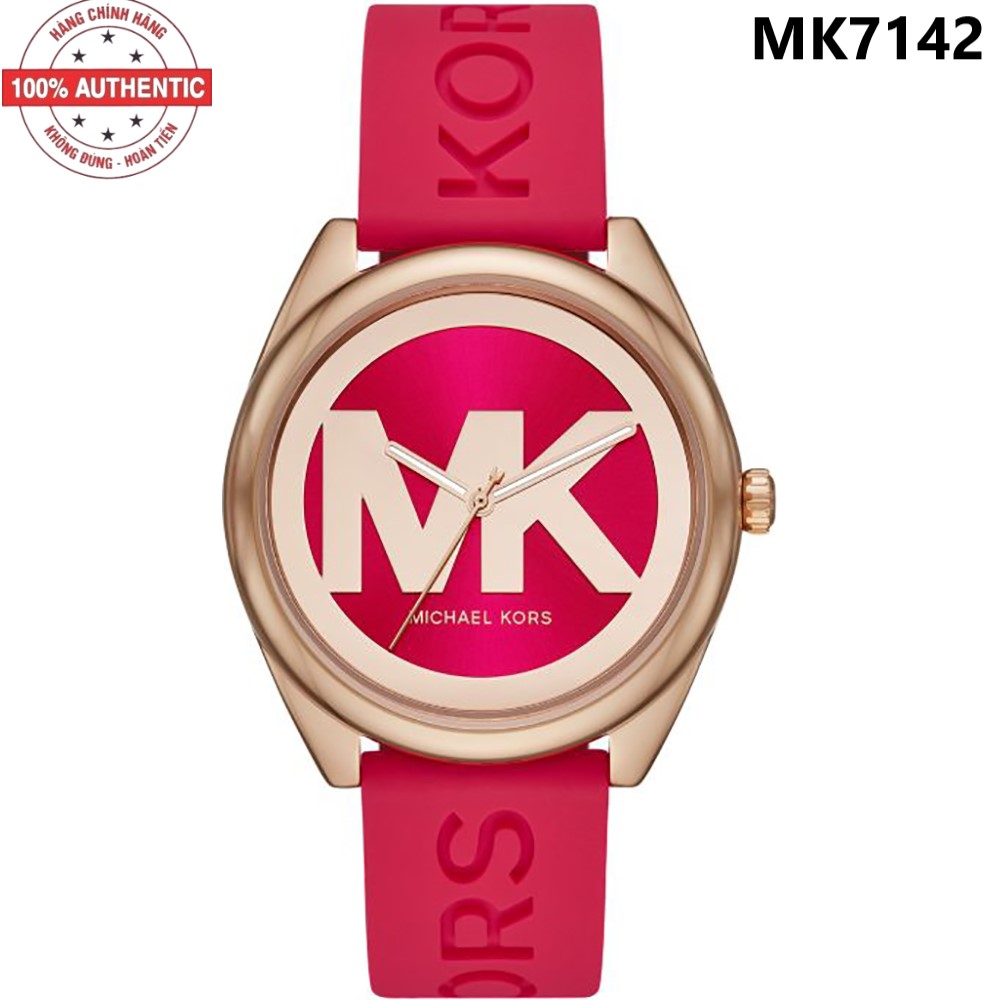 Đồng Hồ Michael Kors Nữ MK7142 Dây Silicone Hồng Sen Vỏ Gold 41mm Shop ...