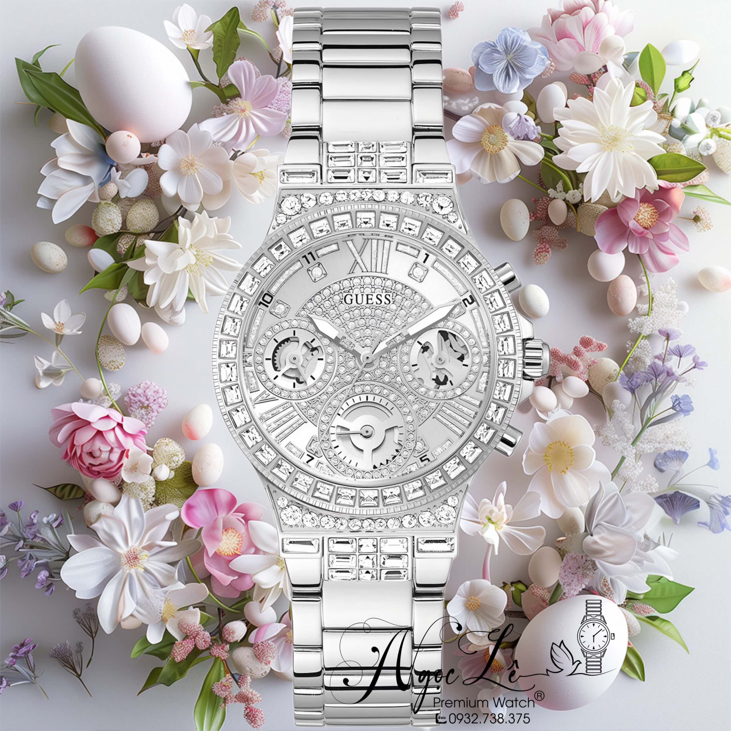 Đồng Hồ Nữ Guess GW0320L1 Dây Kim Loại Silver Đính Đá 36mm Full Box ...