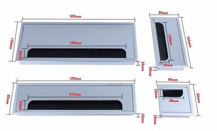Nắp nhôm hộp điện âm bàn 300x120