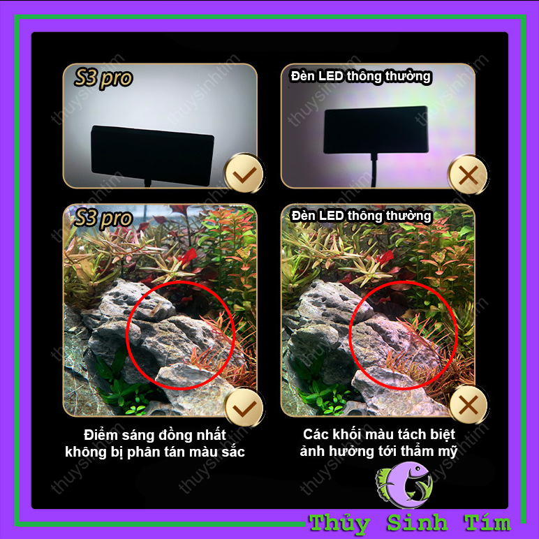 Đèn Flat Nano S3 | Thủy Sinh Tím