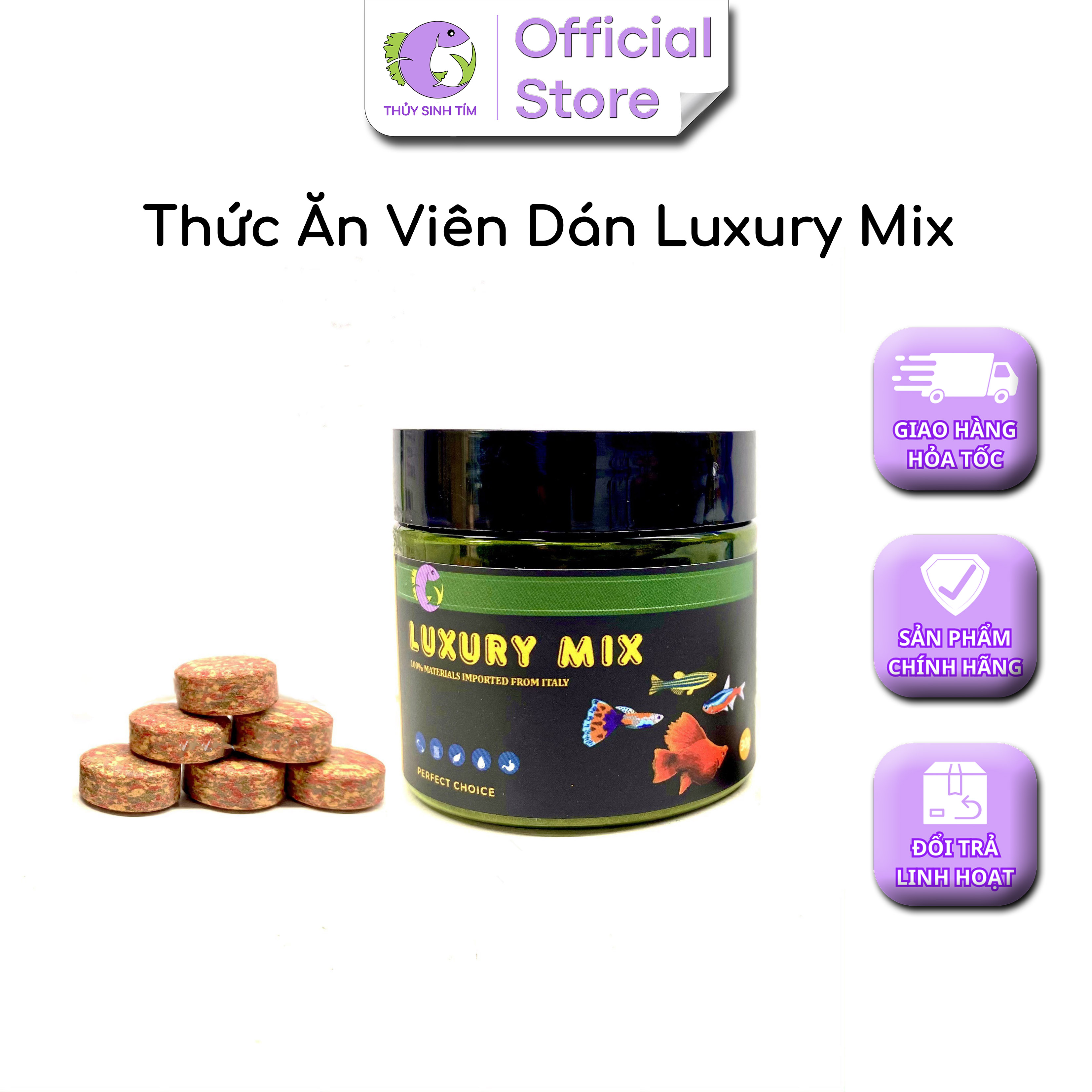 Thức Ăn Viên Dán Luxury Mix | Thủy Sinh Tím