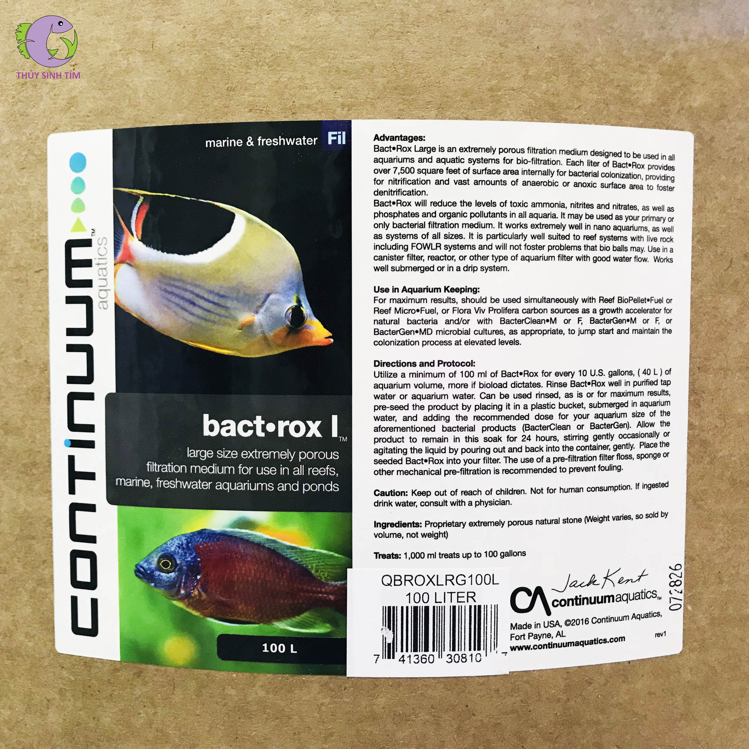 Vật Liệu Lọc Cao Cấp Continuum Bact-Rox L (1 lít) | Thủy Sinh Tím