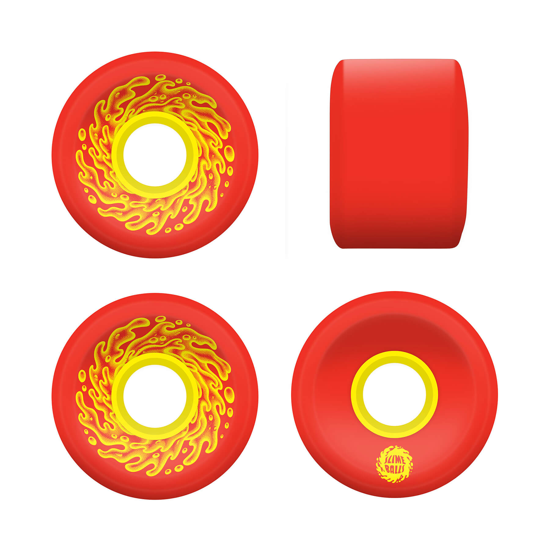 SLIME BALLS 60MM OG SLIME RED YELLOW 78A WHEELS (SOFT WHEELS)