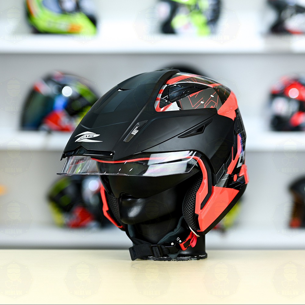 Mũ 3/4 Zeus 613B Nhện Đỏ Bóng FREESHIP Hello Biker Mũ Bảo Hiểm Đồ Bảo ...