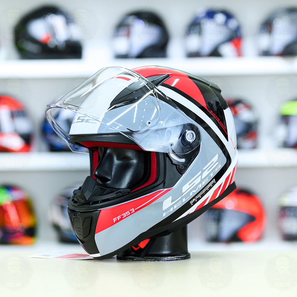 Mũ Fullface LS2 FF353 Blink Trắng Đỏ FREESHIP Hello Biker Mũ Bảo Hiểm ...