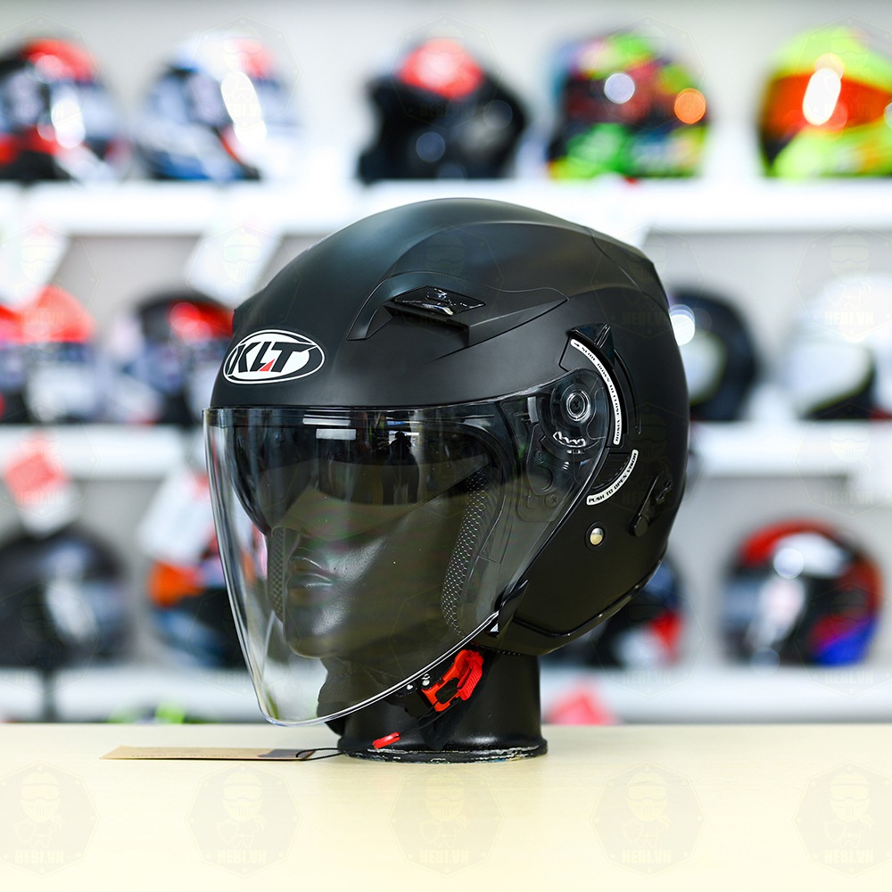 Nón 3/4 2 kính KLT VENOM Đen Nhám FREESHIP Hello Biker Mũ Bảo Hiểm Đồ ...