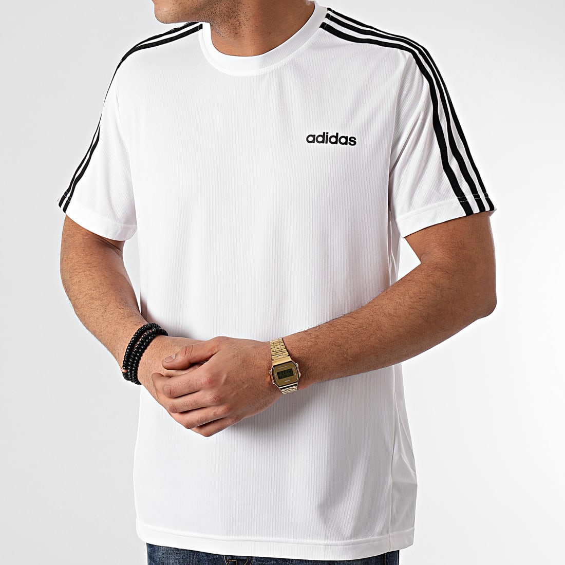 Áo Phông Adidas Chính Hãng - DESIGNED 2 MOVE 3-STRIPES TEE - White ...