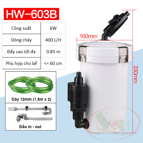 Lọc thùng mini Sunsun HW EW 603B, 604B outside filter - Shrimp Home
