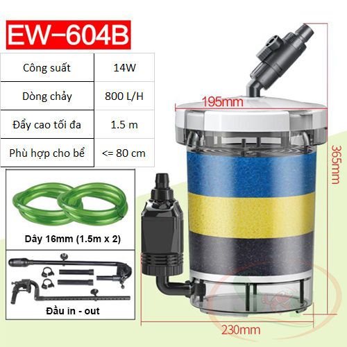 Lọc thùng mini Sunsun HW EW 603B, 604B outside filter - Shrimp Home