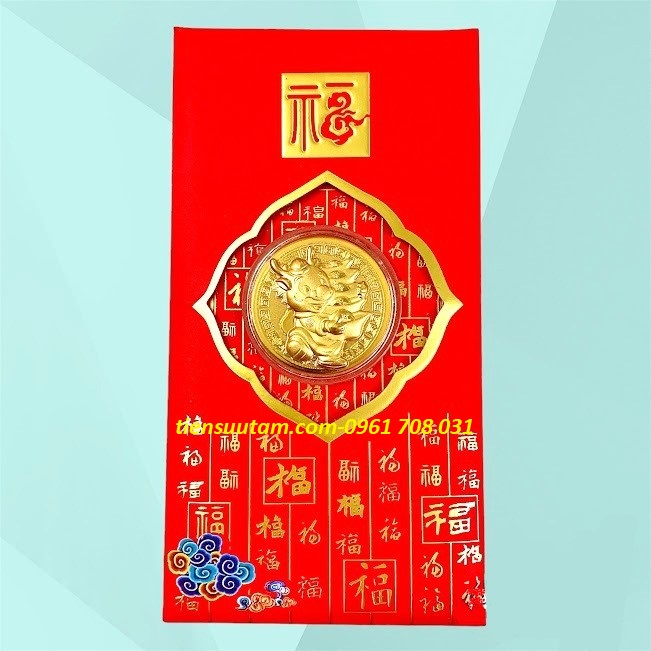 Bao Lì Xì Hình Con Rồng Cute Mạ Vàng