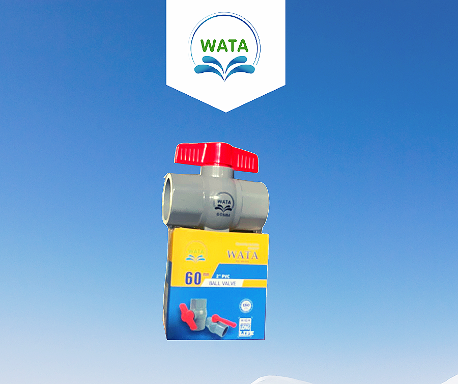 Van bi nhựa PVC tay đỏ phi 60mm - WATA