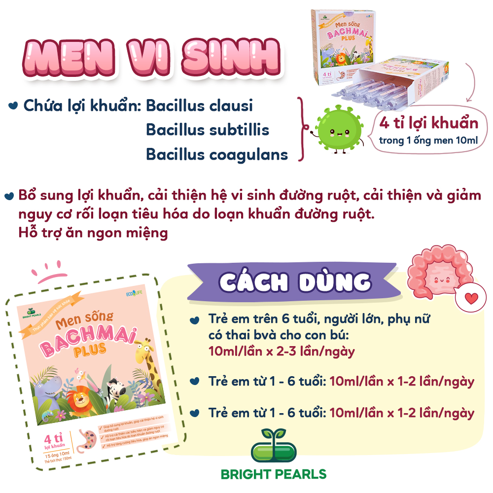 Men Sống Bạch Mai (15 Ống x 10ml) – Tã Sữa SuBin