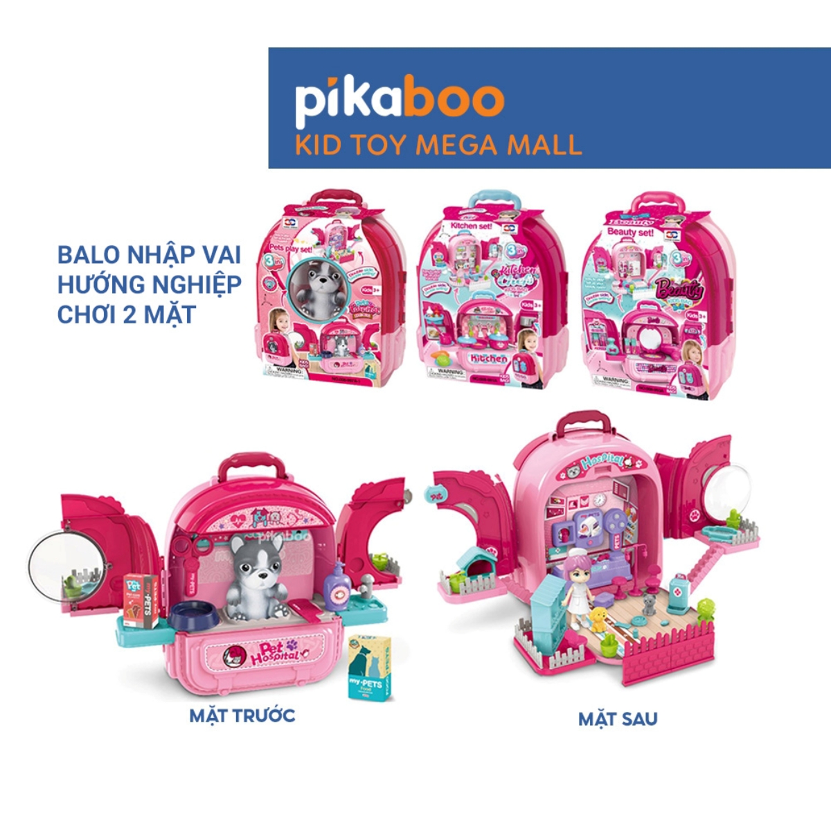 Đồ chơi nhập vai hướng nghiệp 2 mặt Pikaboo | Pikaboo Kid Toy Mega Mall