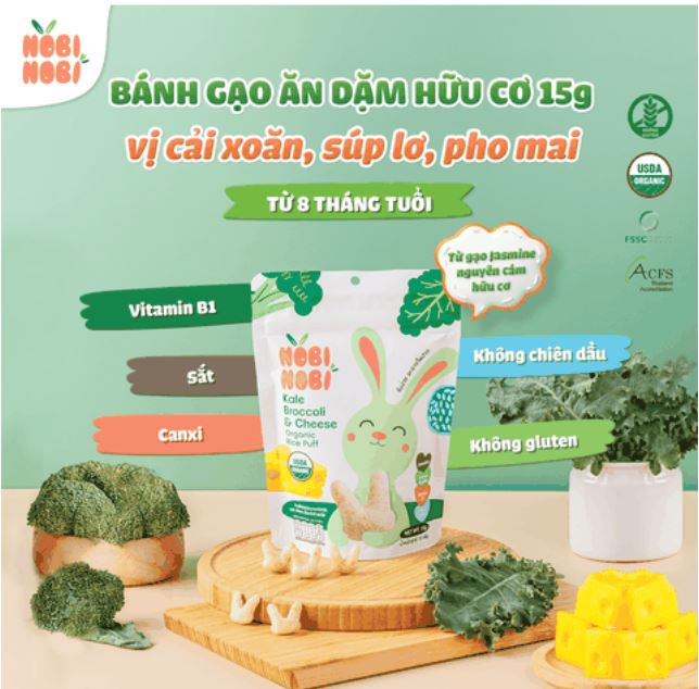 Bánh Gạo Ăn Dặm Hữu Cơ Nobi Nobi 15g – thienduongtretho.com