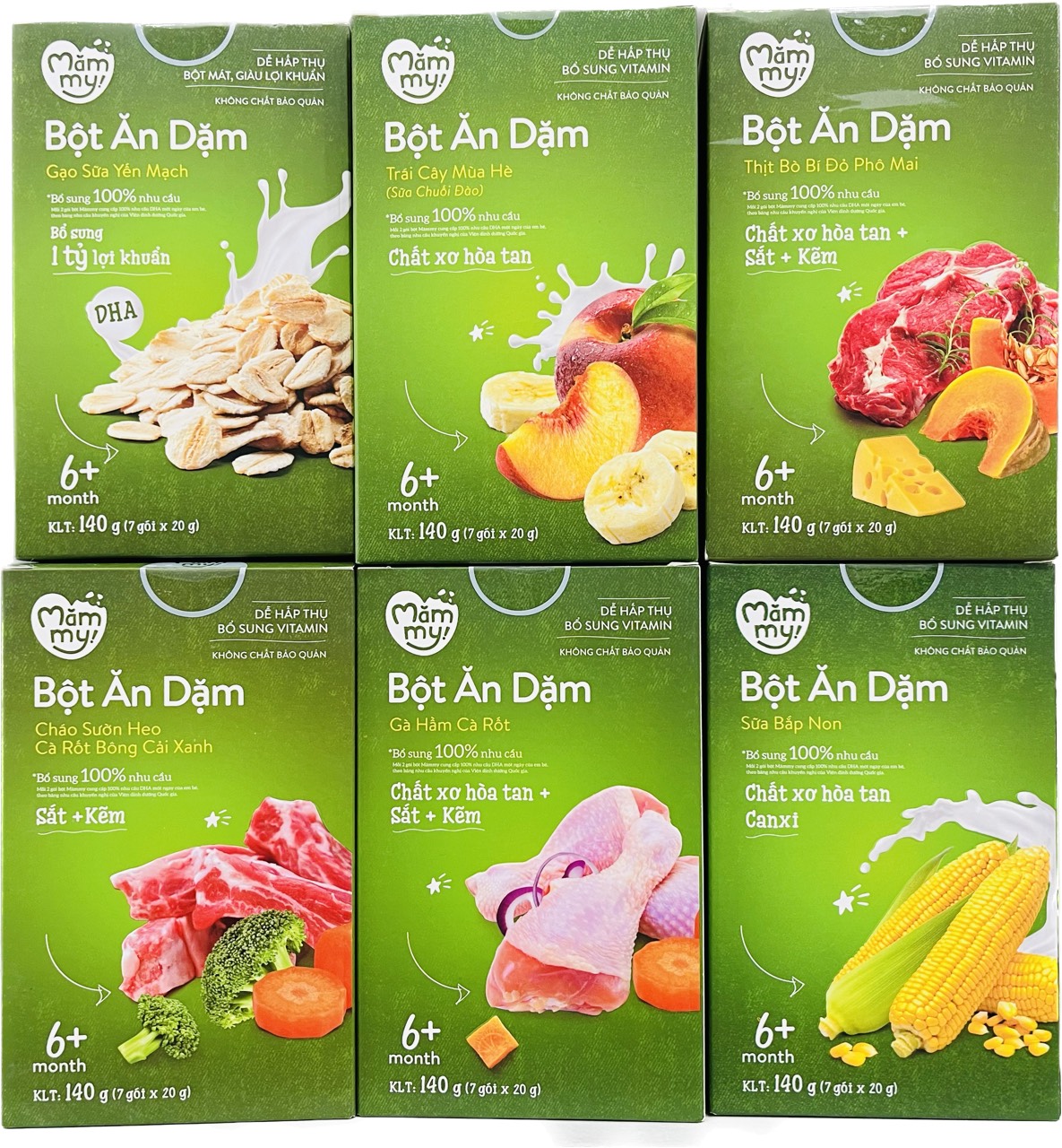 Bột Ăn Dặm Mămmy 140g cho bé từ 6 tháng (7x20g) – thienduongtretho.com