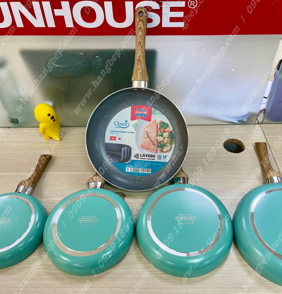 Chảo chiên chống dính vân đá Sunhouse 30cm Clover CL30 | HÀNG BẾP