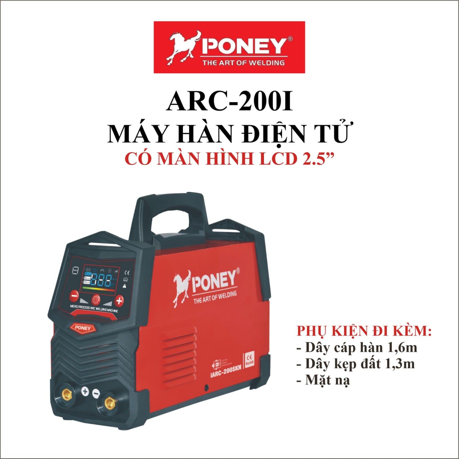 Máy hàn điện tử 5.0KVA PONEY ARC-200i