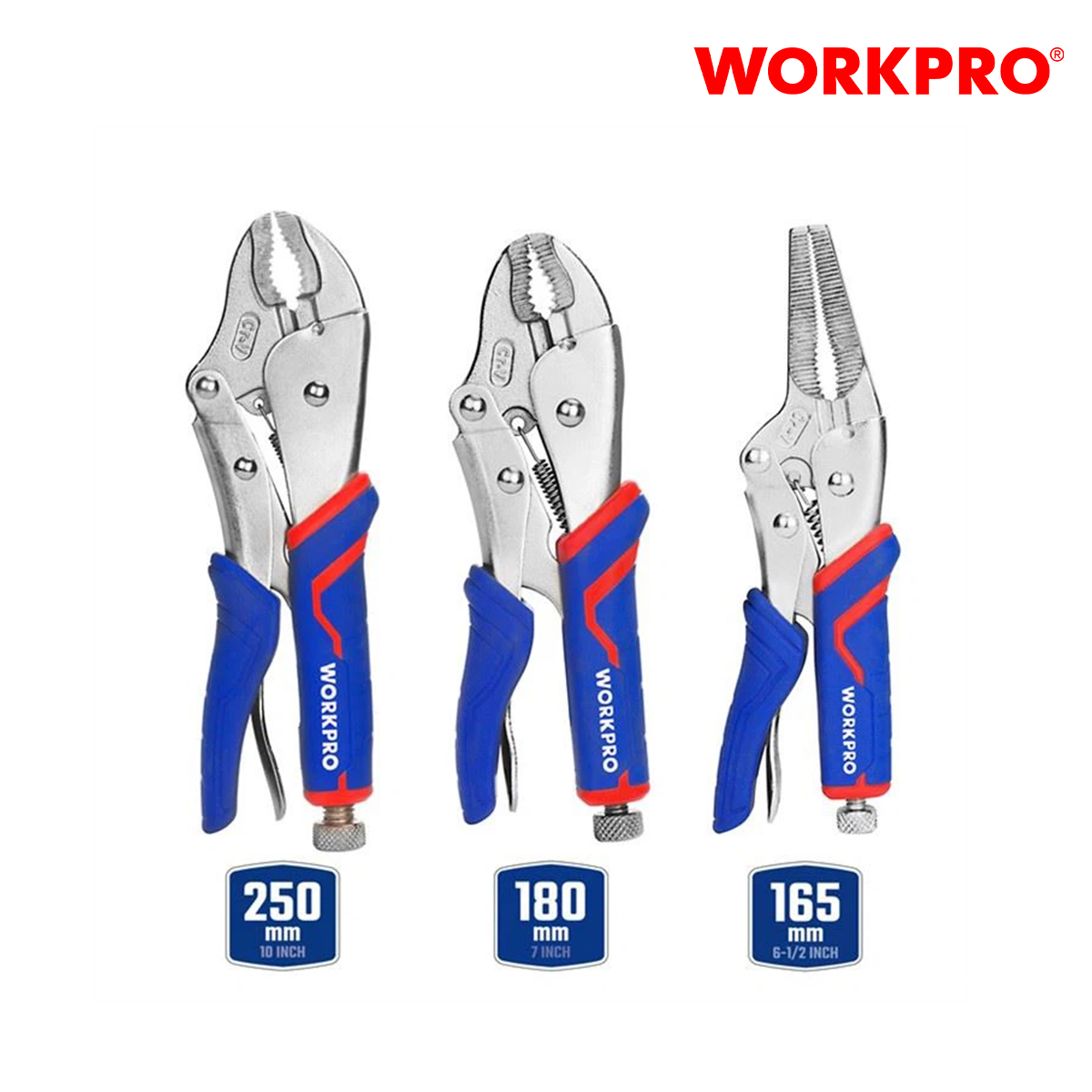 Bộ kìm có răng khóa, bằng thép CR-V (1 SET = 3 cái) WP201003