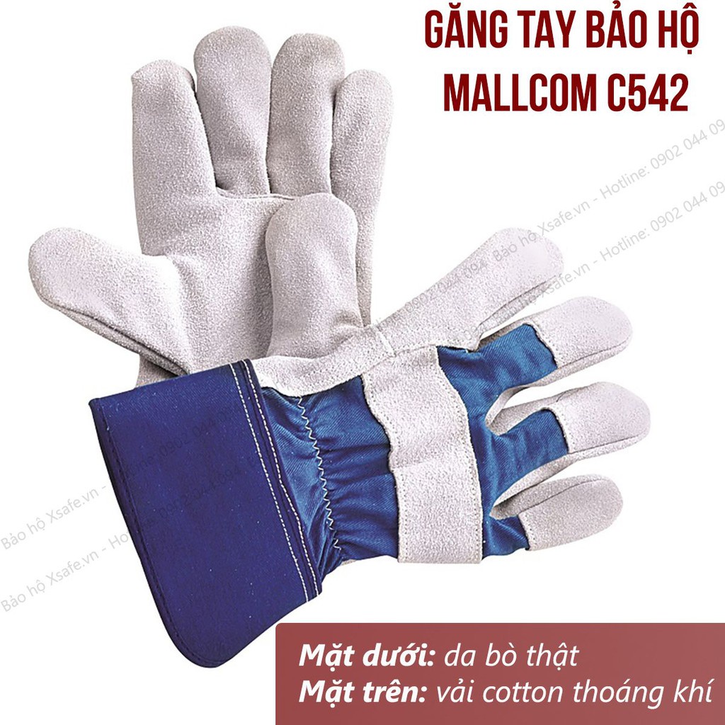Găng tay hàn vải da Mallcom C542