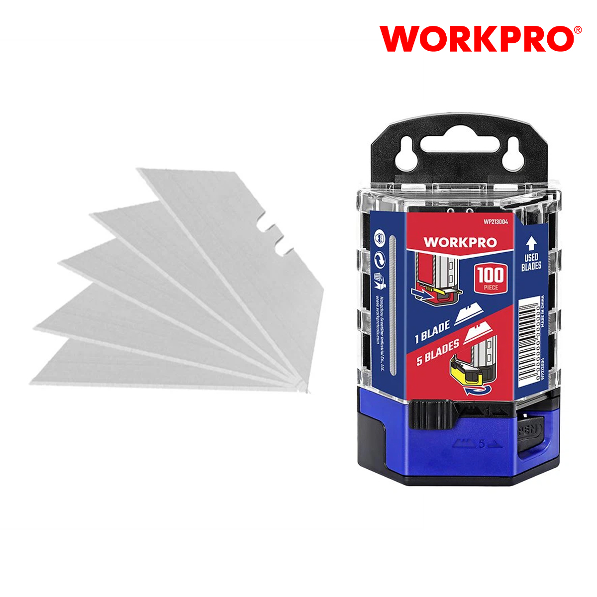 Lưỡi dao rọc giấy bằng thép SK2, (1set = 10 cái) Workpro - WP213004