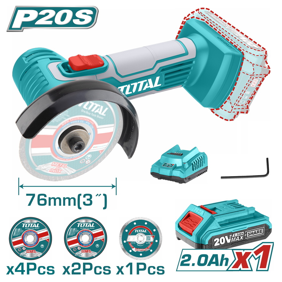 MÁY CẮT/MÀI MINI DÙNG PIN LITHIUM-ION 20V TOTAL TAGLI76017