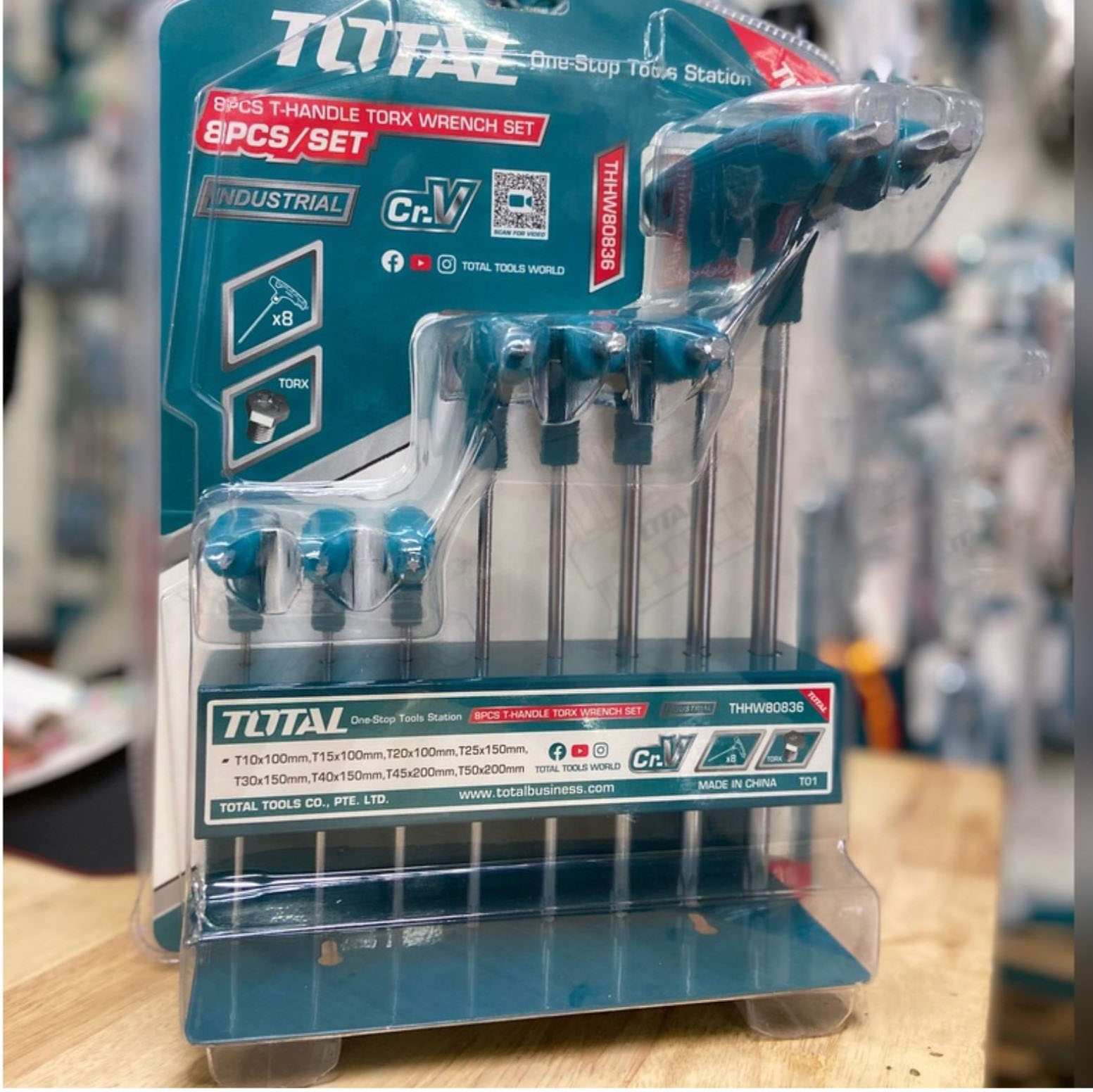 Bộ 8 chìa lục giác tay cầm chữ T Total THHW80816