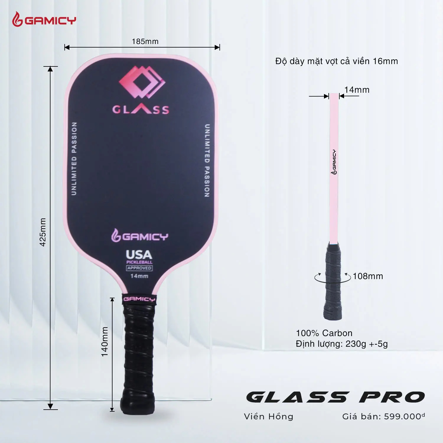 Vợt Pickleball Glass Pro Anh em Sport