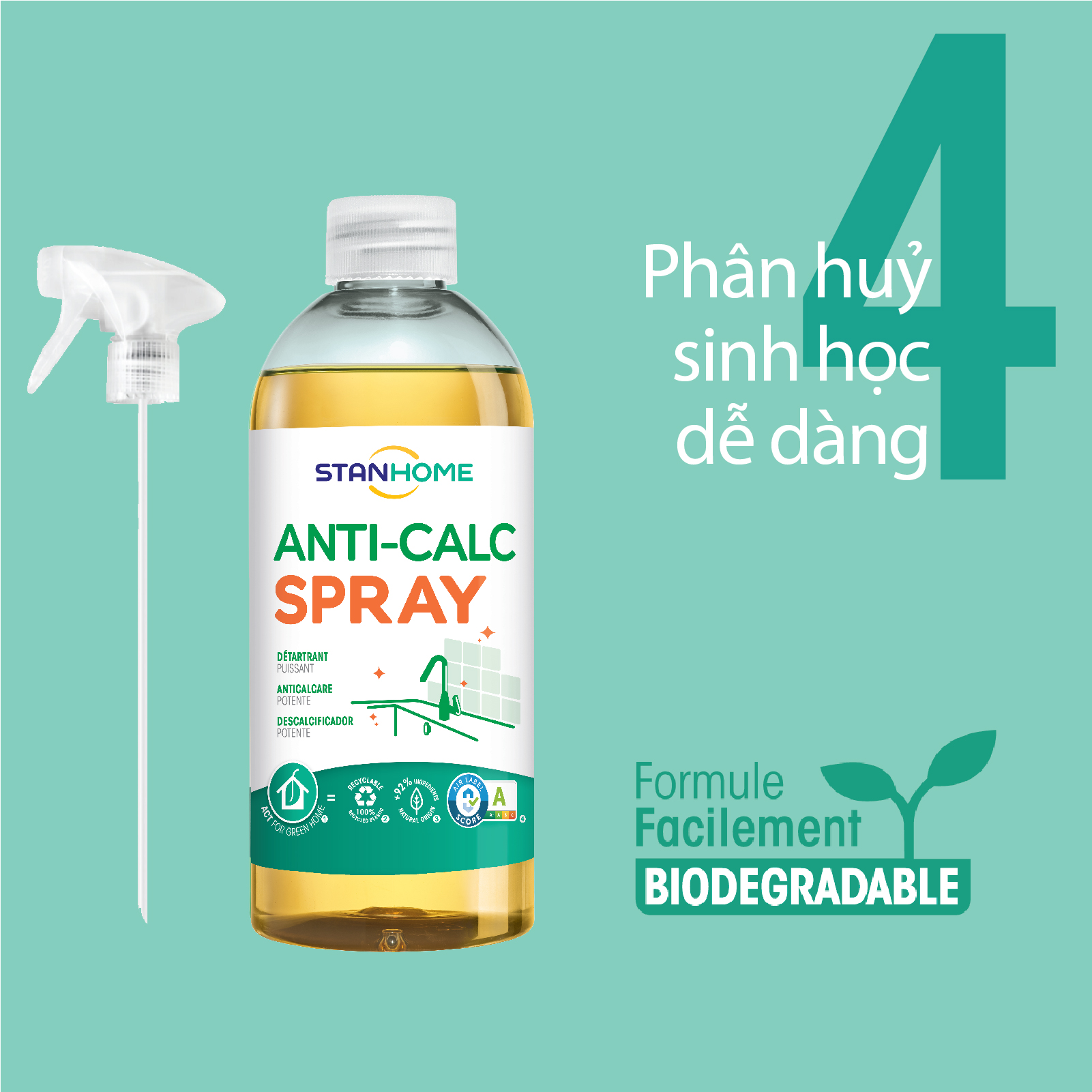 Siêu tẩy cặn canxi, nước cứng chuyên sâu ANTI CALC STANHOME 500ml ...
