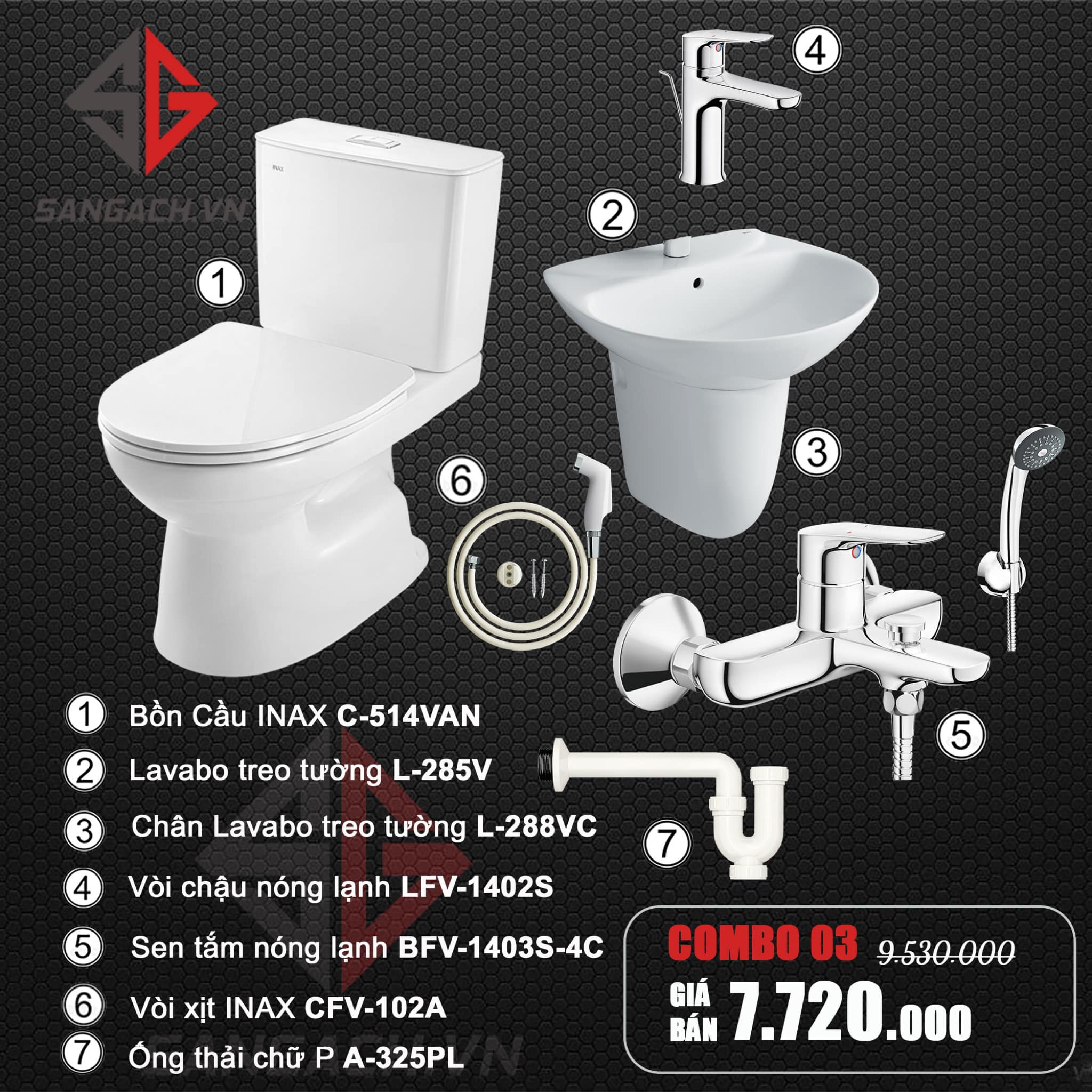 Trọn bộ thiết bị vệ sinh Inax gồm những gì và thông tin về các sản phẩ - Showroom Sàn Gạch