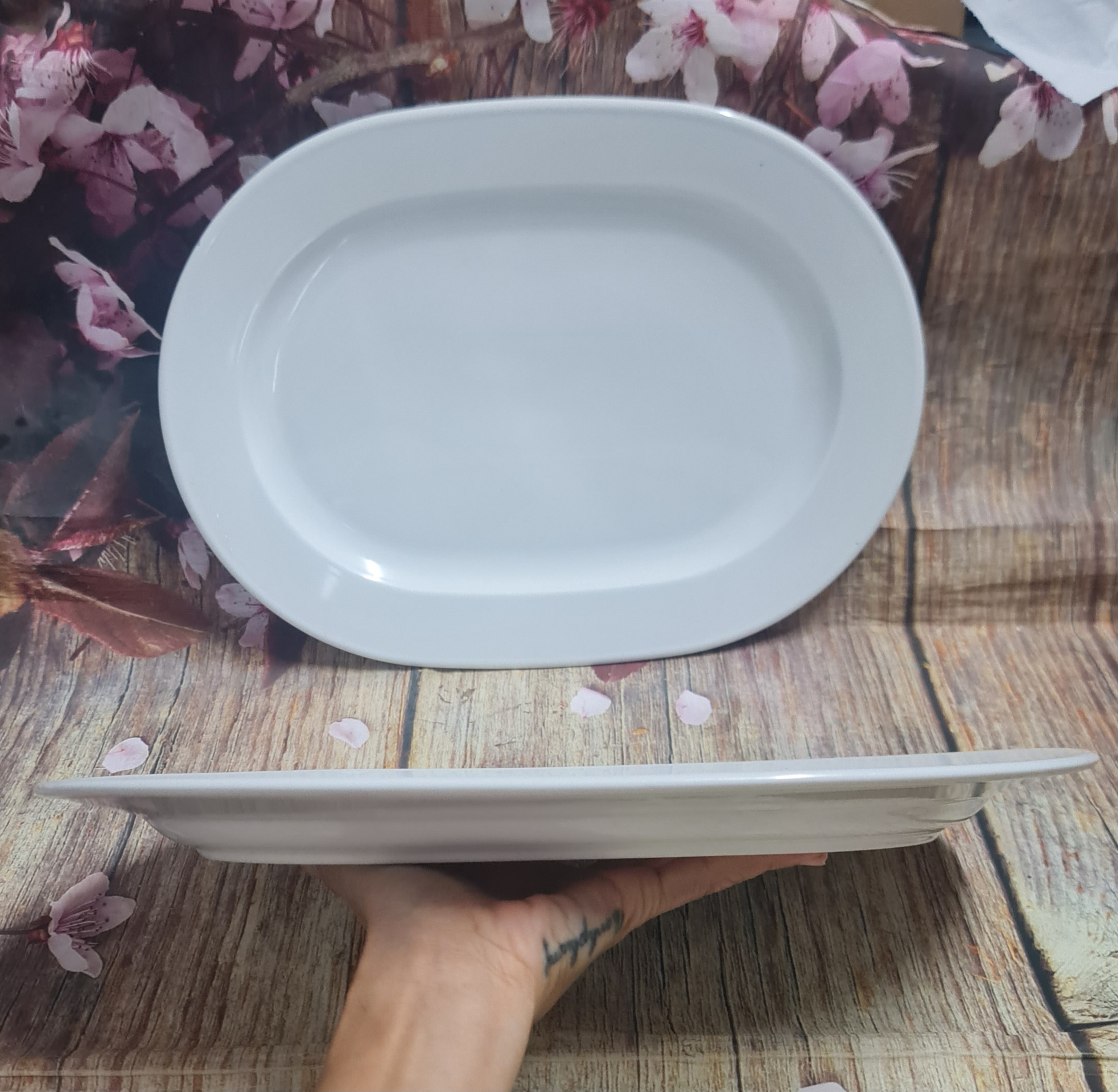 dĩa oval sứ Minh Long 35cm - dĩa hột xoài sứ Minh Long 35cm Khánh Phương Shop