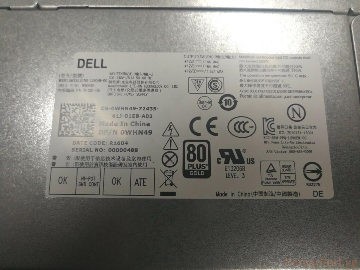 Bộ nguồn PSU Non Dell 3020 7020 9020 T1700 MT 290w 0WHN49 0KPRG9 0XFXKX ...