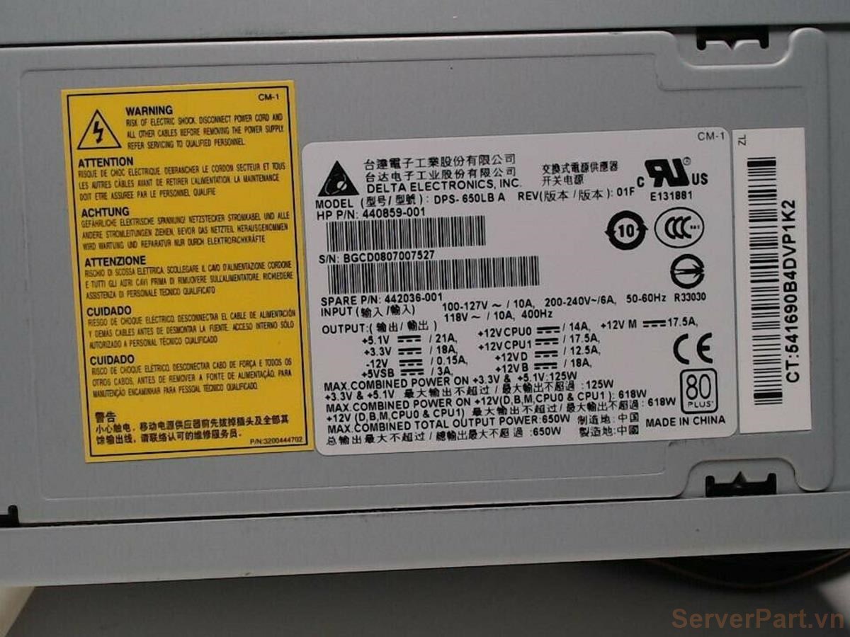Bộ nguồn PSU Non HP xw6600 650w 440859-001 442036-001 | ServerPart.vn